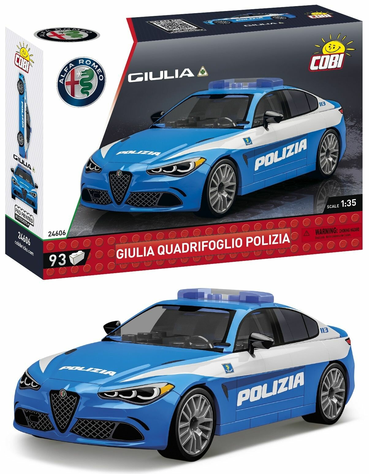 Конструктор пластиковый Cobi - Автомобиль Альфа Ромео Полиция - Коби 24606