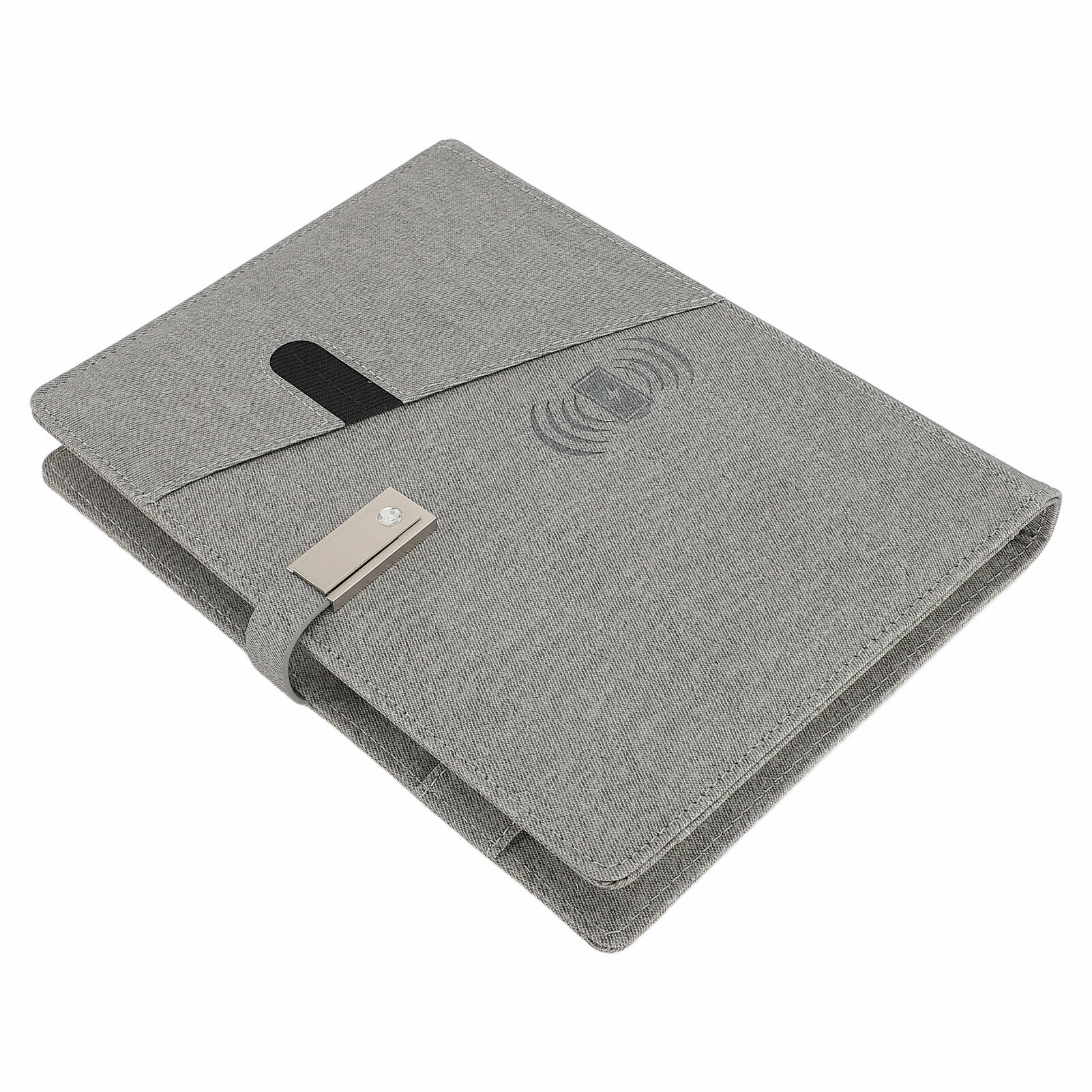 PU Smart Office Notebook с 3 портами для зарядки, аккумулятором 8000 мАч, 80 листов, 160 страниц, PU A5 Notebook с двойным хранилищем (A5)