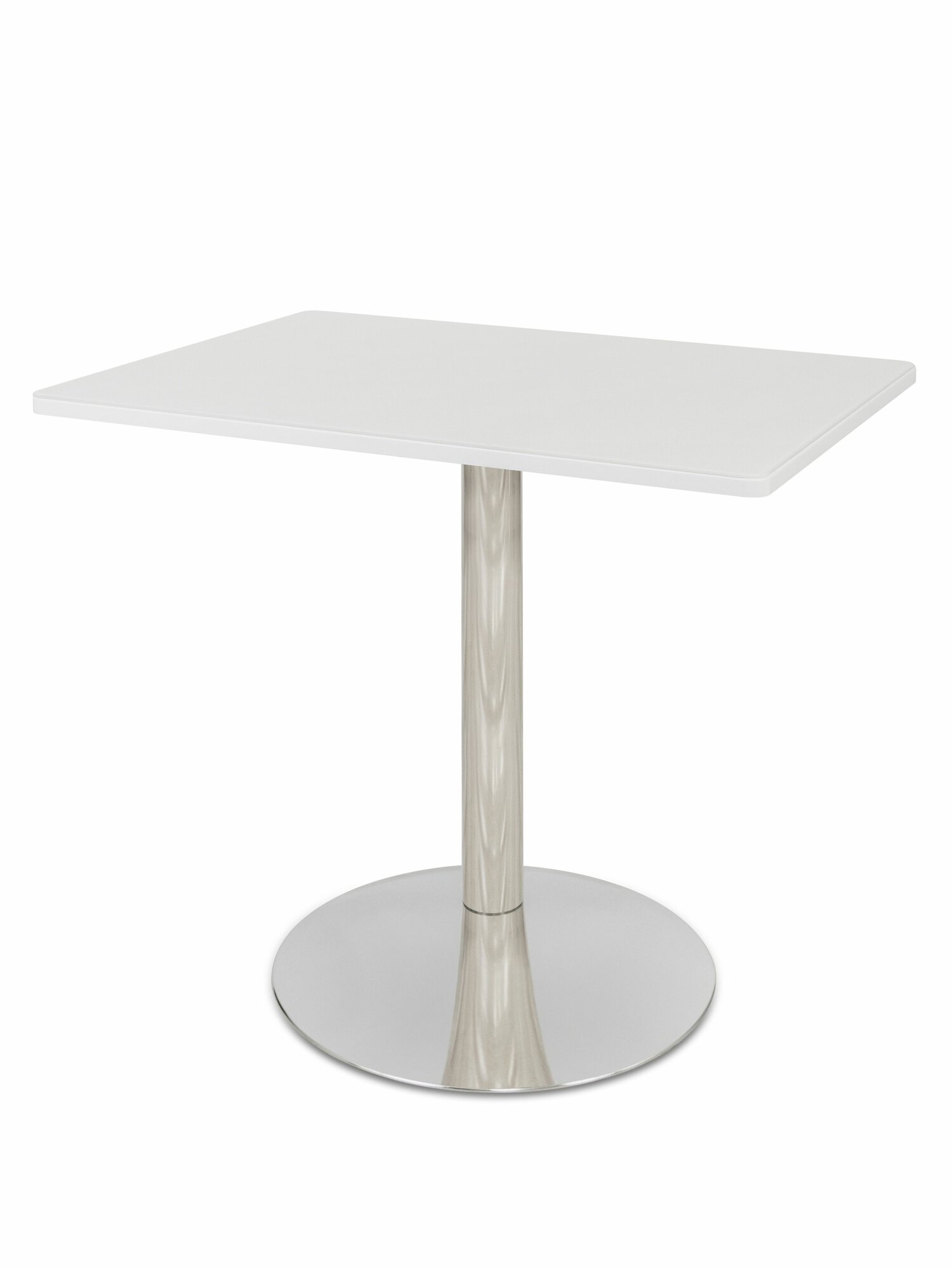 Стол обеденный МДФ+стекло Троя-10 белый/хром (900х650)