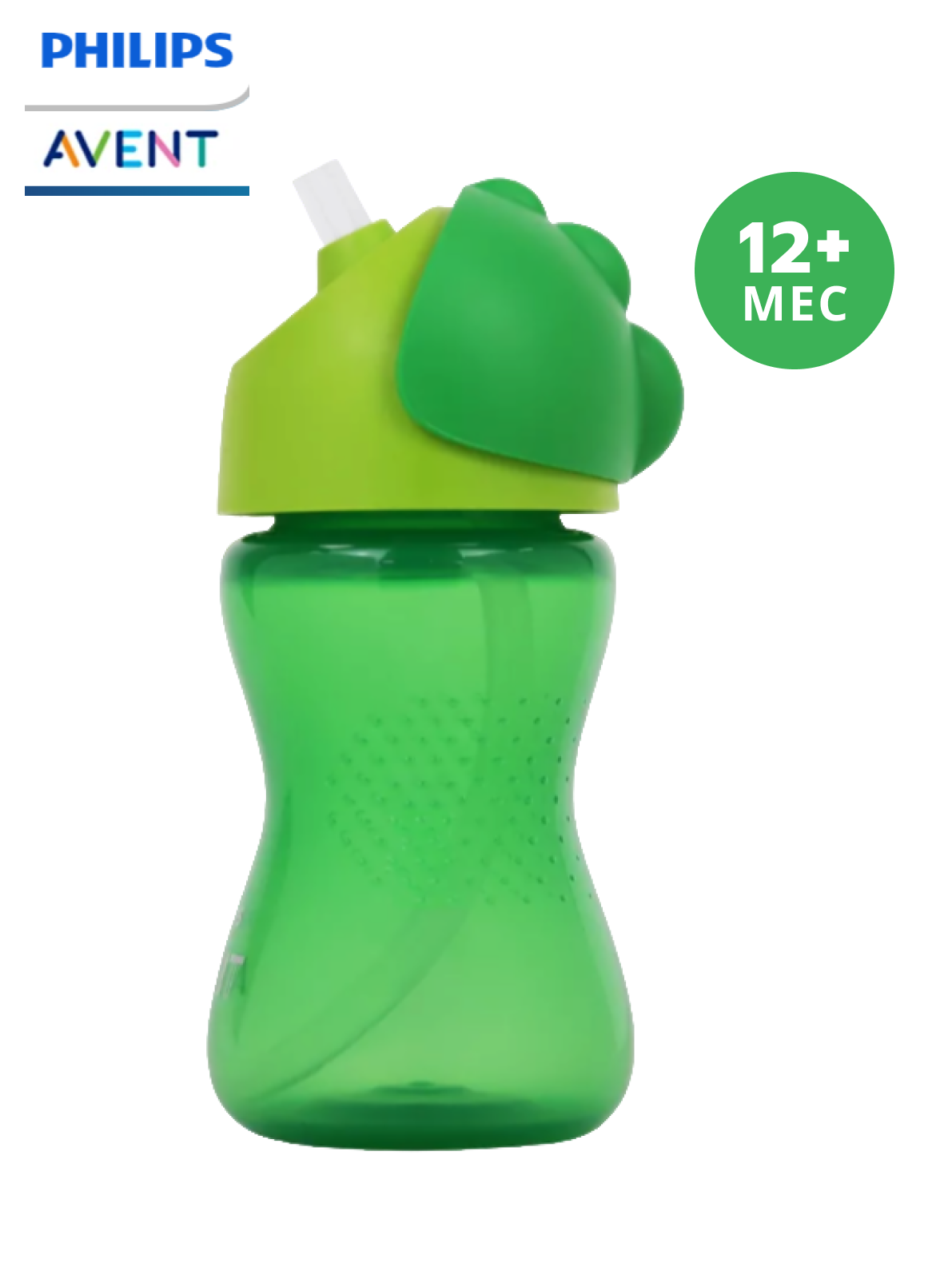 Детский поильник с ручками и трубочкой Philips Avent SCF798/01 300 мл, для детей с 12 месяцев, с защитной крышкой, зеленый