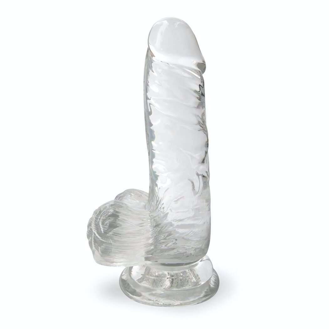 Прозрачный фаллоимитатор на присоске 15 см, термопластичная резина, для вагинальной стимуляции