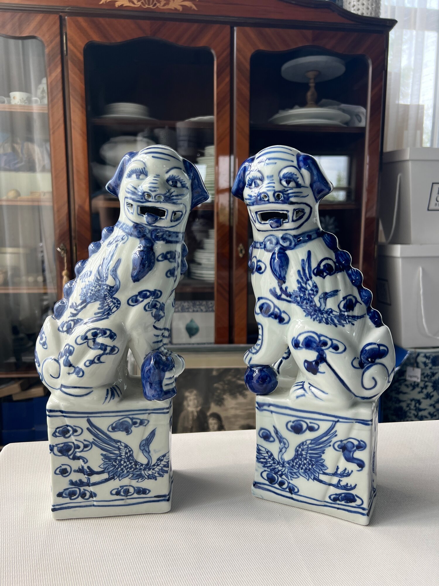 Парные статуэтки Deco Blue "Собаки Ньао", керамика, 15x9x36см