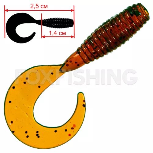 Силиконовая приманка CF Angry Spin 1" 2,5см. 8шт. 20-25-14-6