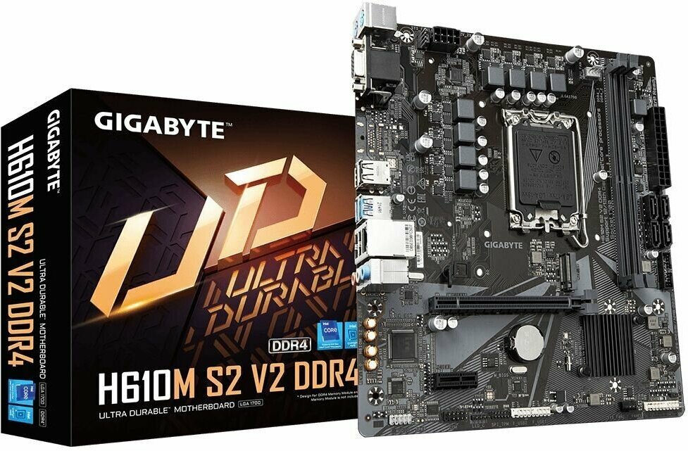 Материнская плата GIGABYTE H610M S2 V2, DDR4, microATX