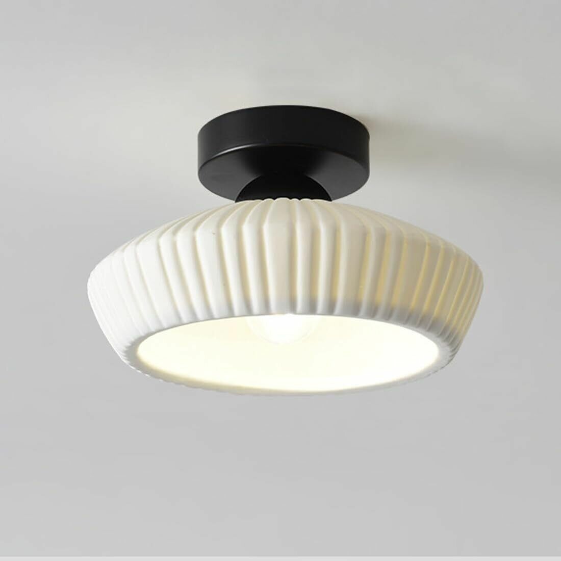 Потолочный светильник, Современный полуприжатый, Светильник с белым керамическим абажуром, декоративный