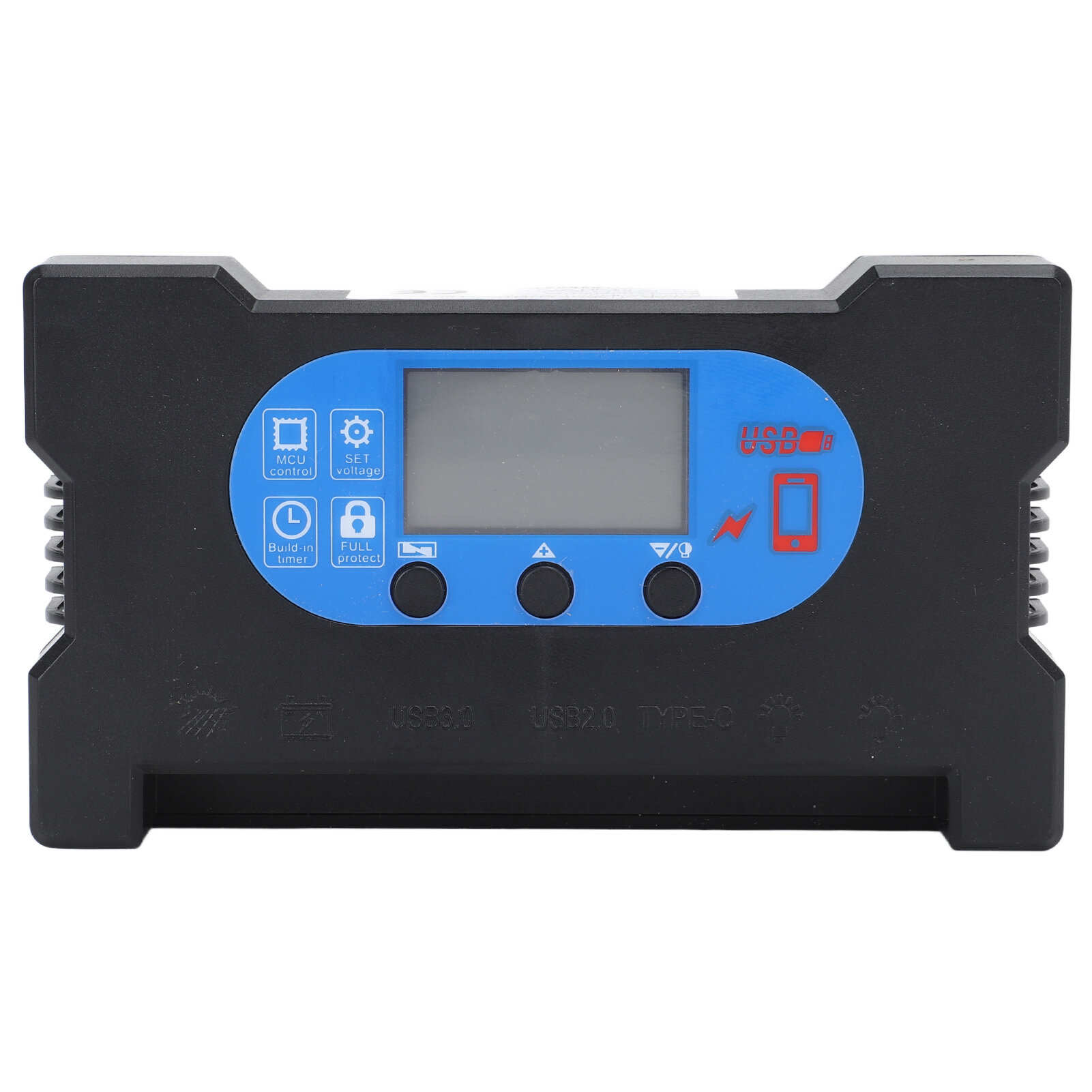 Контроллер заряда солнечной батареи, двойной USB Type C, контроллер заряда солнечной панели для быстрой зарядки, для зарядки аккумулятора 12 В, 24 В, 50 А