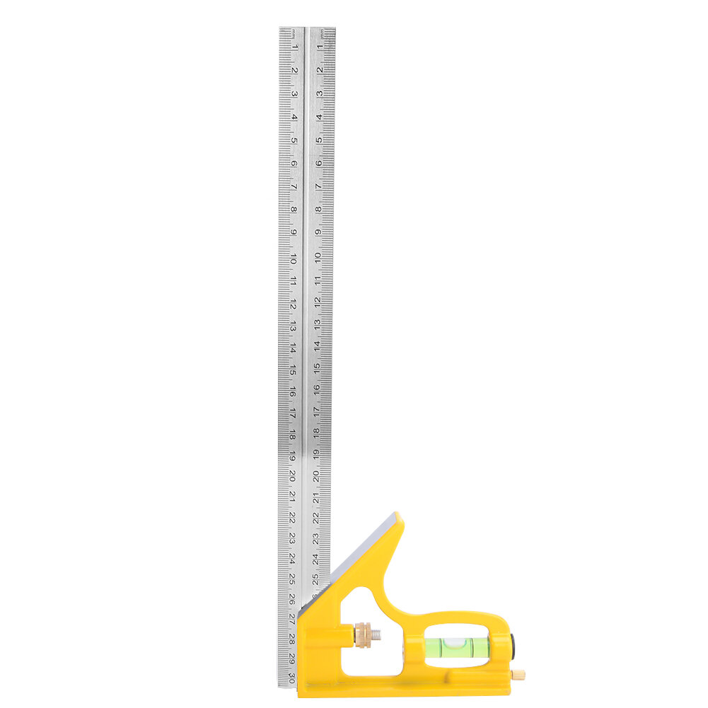 Регулируемая комбинированная угловая линейка из нержавеющей стали, измерительный инструмент для деревообработки с углом 90 градусов.