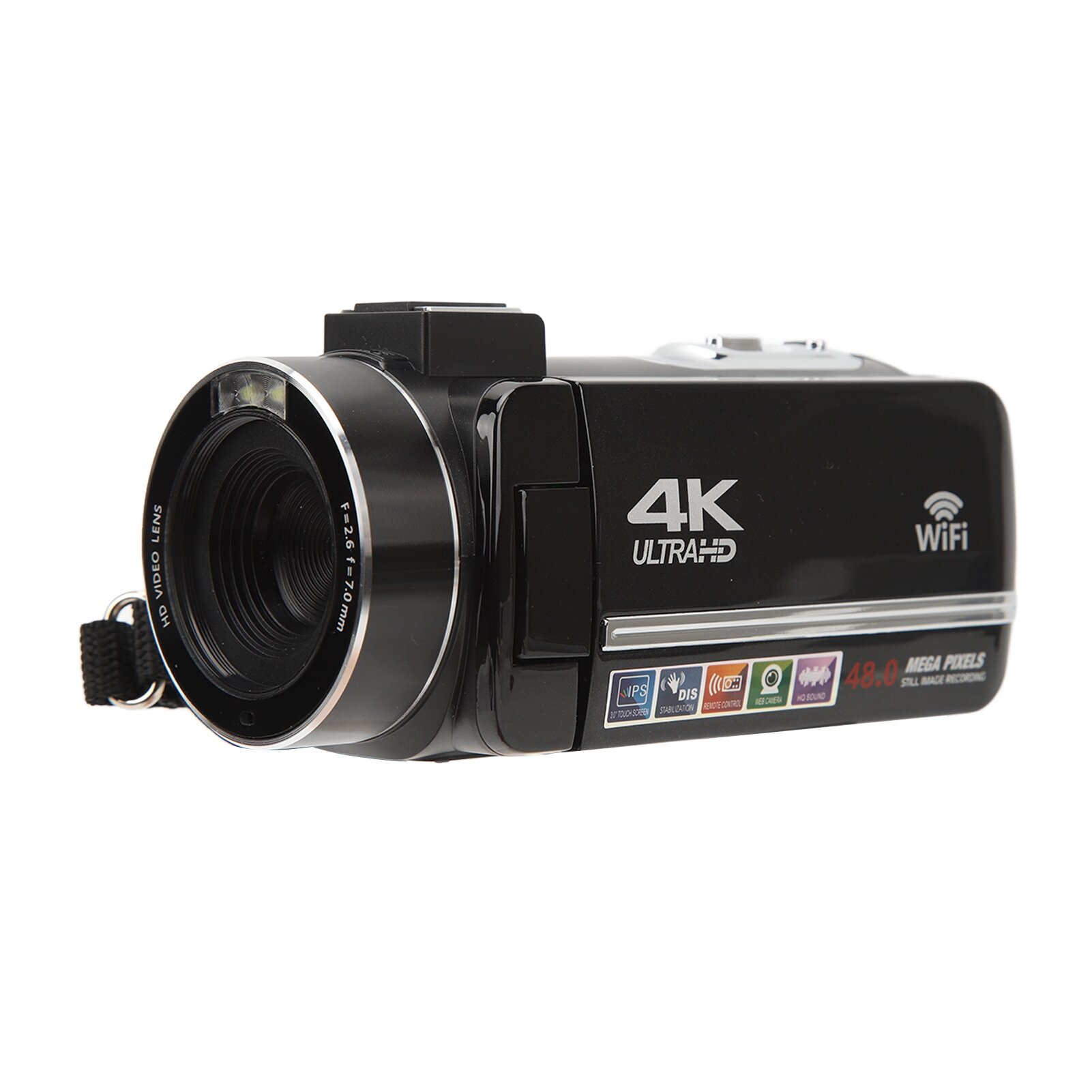 Видеокамера 4K, 48 МП, 3,0-дюймовый сенсорный экран, 18-кратный цифровой зум, Wi-Fi, видеокамера, видеокамера с дистанционным управлением
