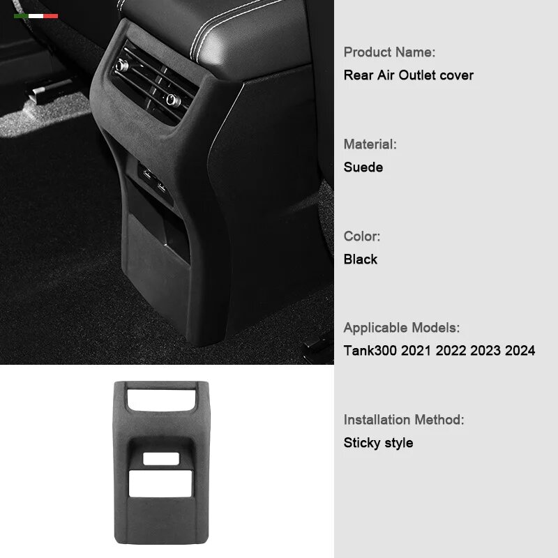 Замшевая внутренняя панель автомобиля, украшение для Great Wall WEY Tank 300 2021 Rear Air Outlet