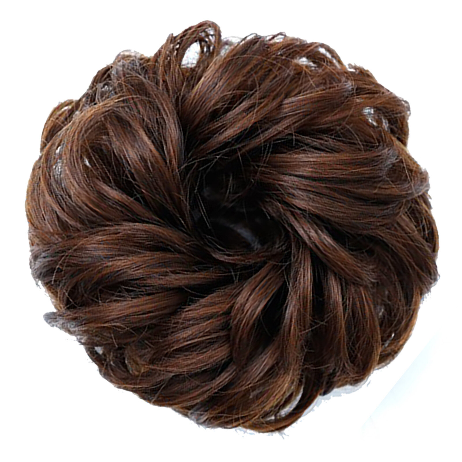 Парик с вьющимися волосами для женщин. Стильный вид. Мягкие пушистые матовые вьющиеся волнистые волосы. Пучок для свиданий. Повседневная работа. Светло-коричневый.