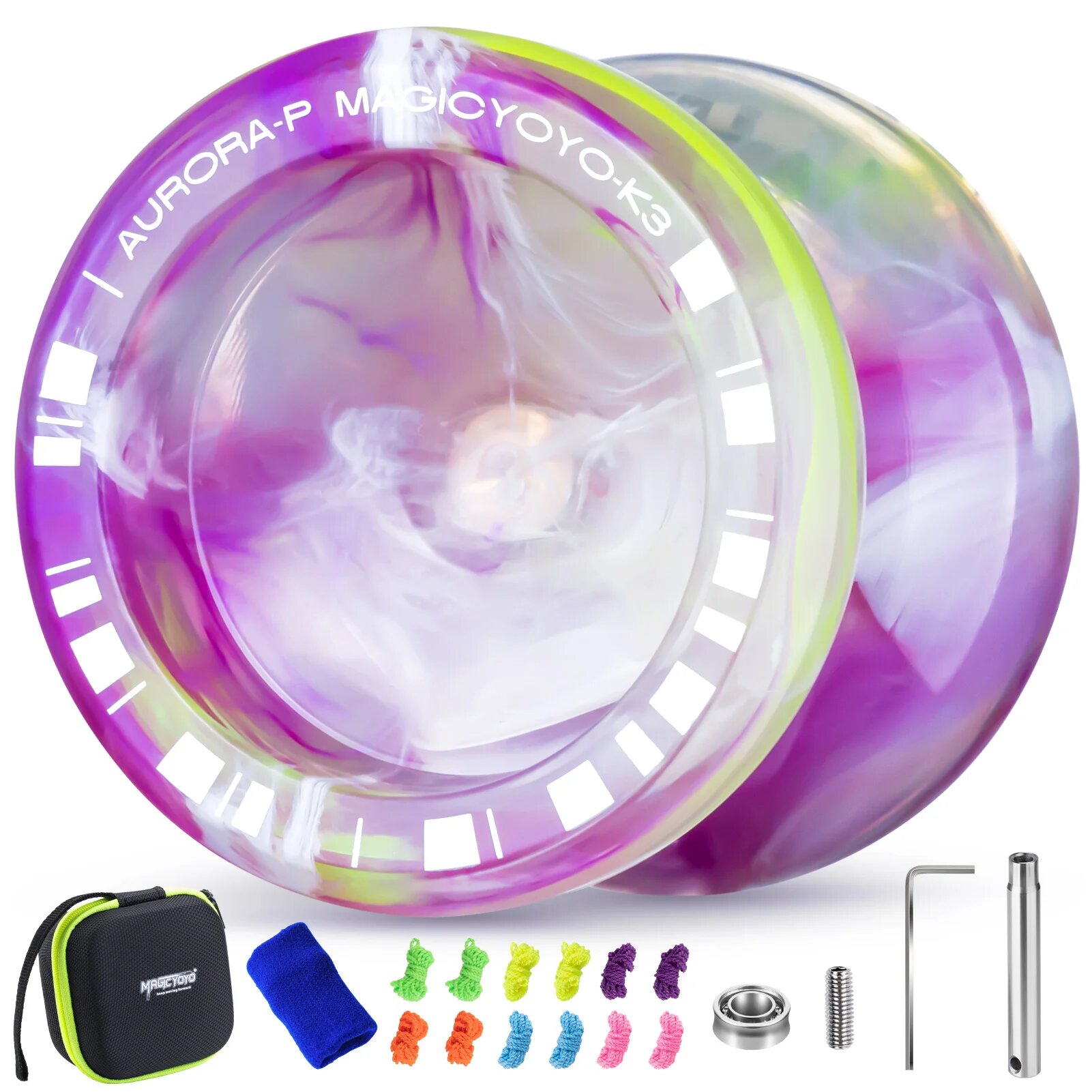 MAGICYOYO K3 Aurora-p металлическое йо-йо для взрослых Green Purple White