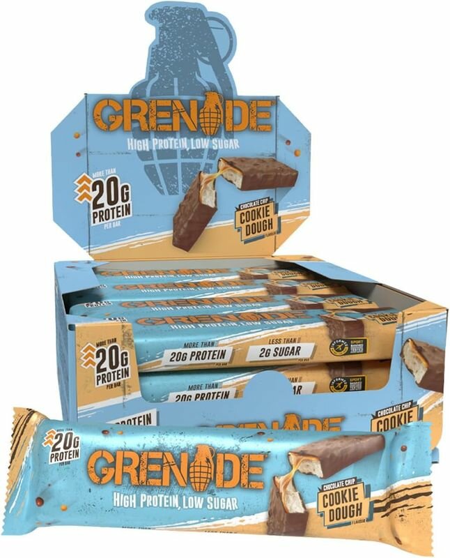 Набор протеиновых батончиков Grenade High Protein Chocolate Chip Cookie Dough, 12 x 60г