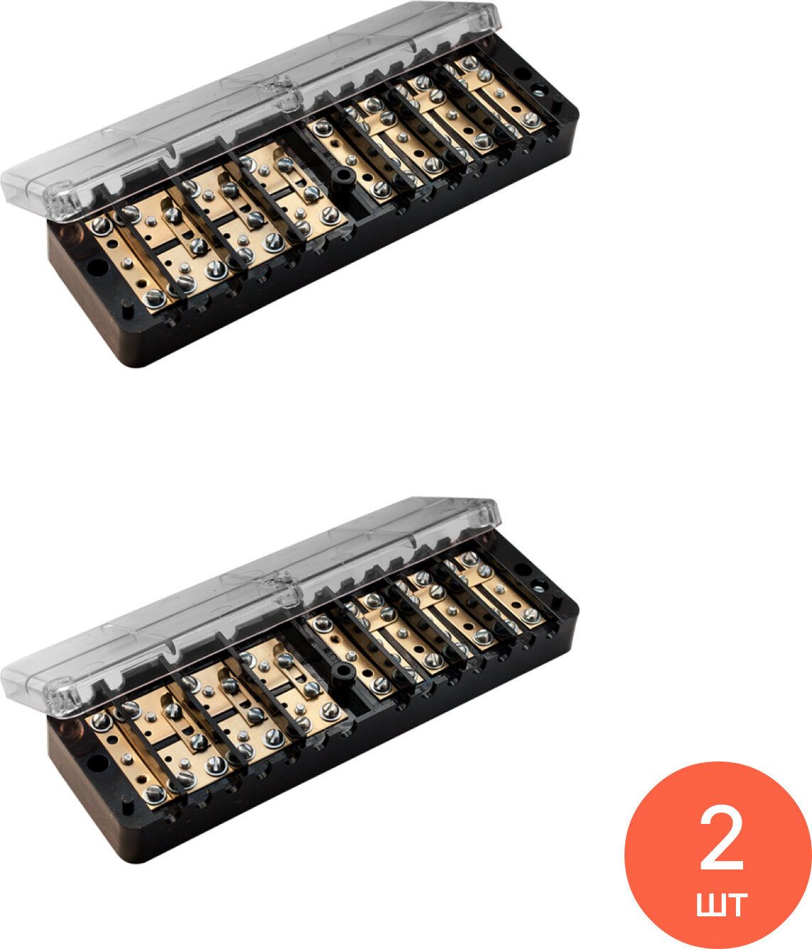 Коробка испытательная переходная КЭАЗ КИП-Л-IP20 прямоугольная, с прозрачной крышкой, огнеупорный полиамид черный, 220х68х33мм / электрика (комплект из 2 шт)