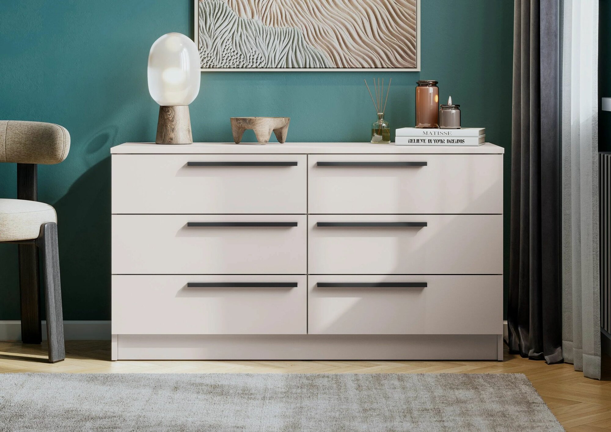 Комод с ящиками Берген КМ-1200, кашемир/кашемир (Интерьер-Центр)