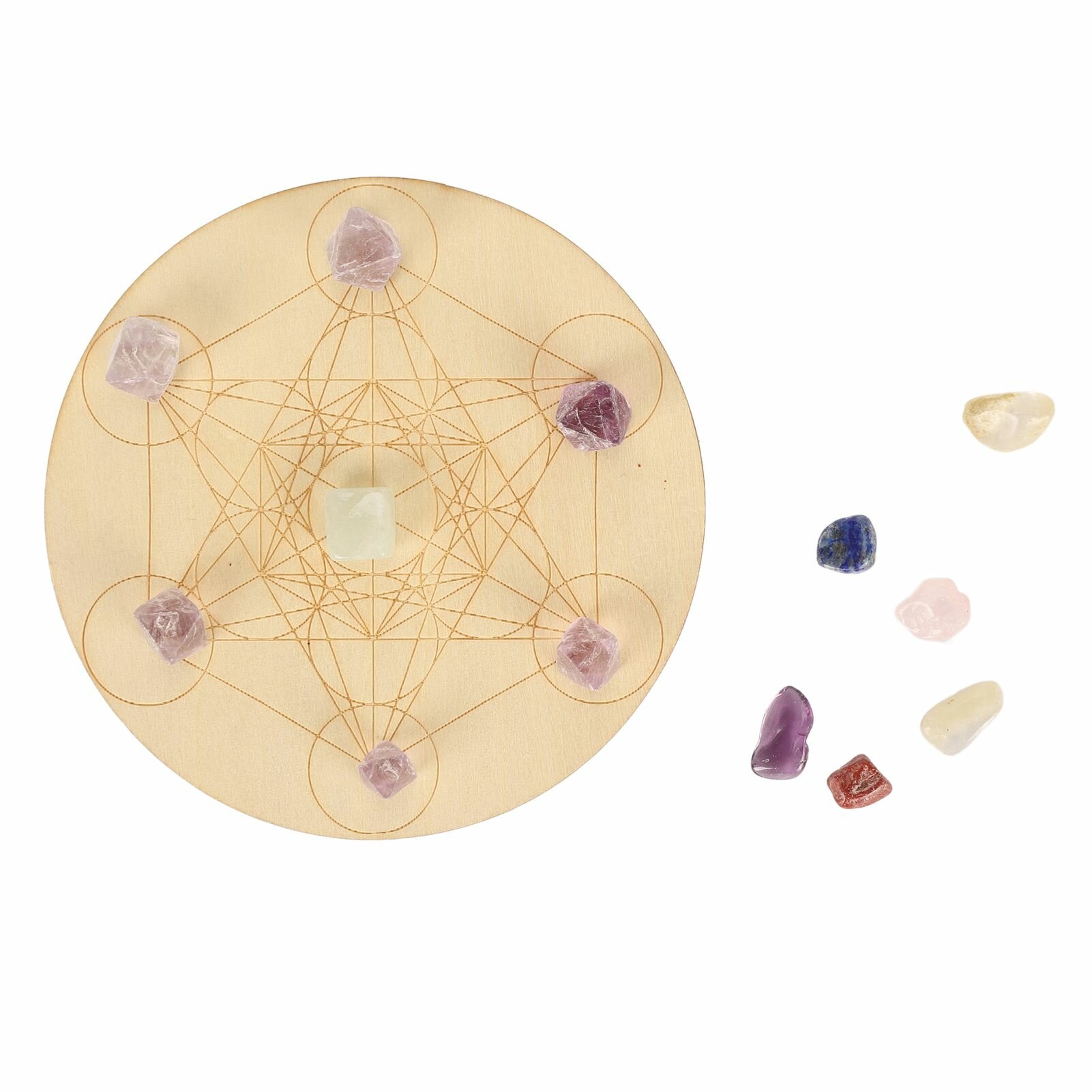 Набор лечебных кристаллических досок для гадания с цветной кристаллической сеткой и чакрами, хрустальный камень для медитации и сна A05