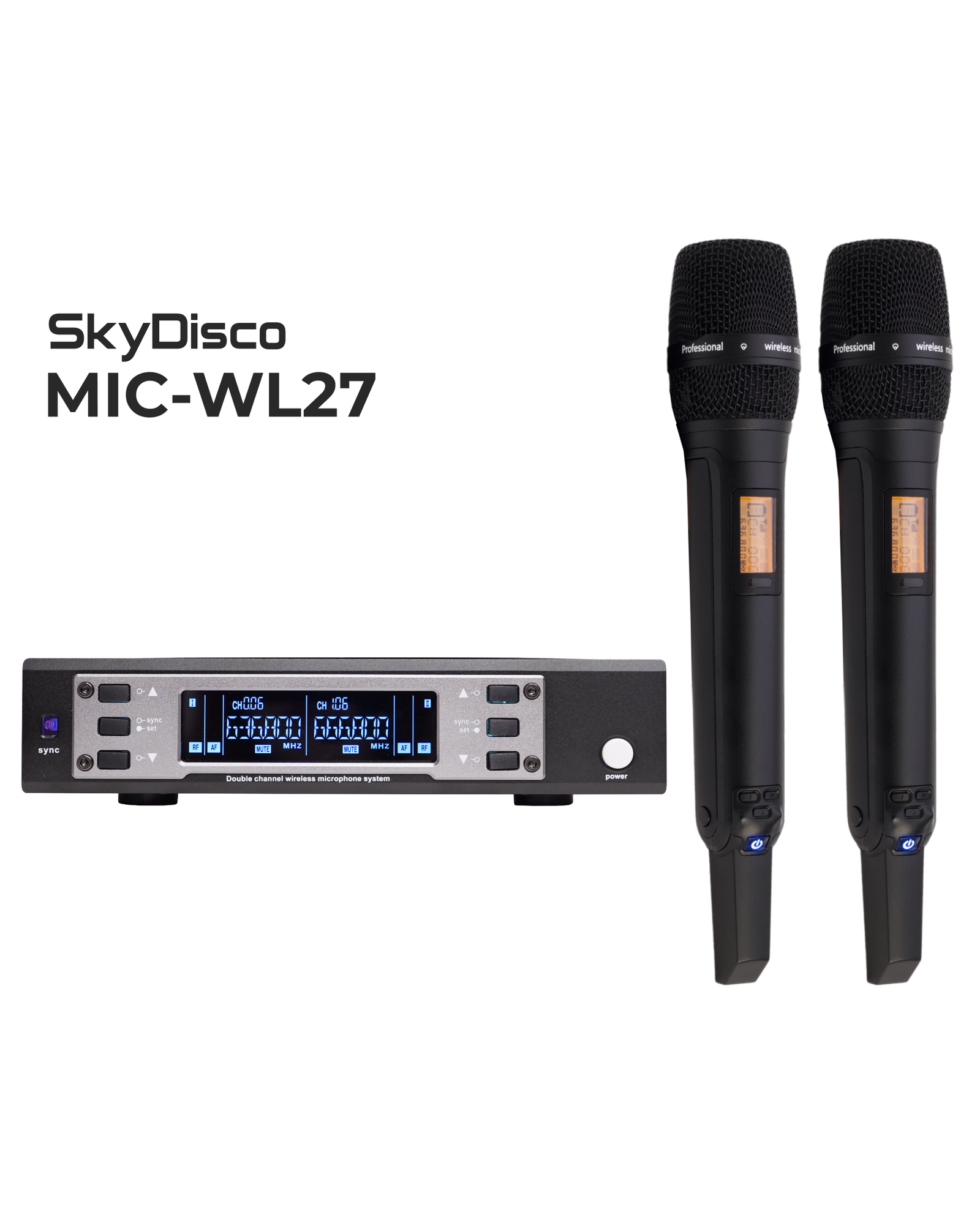 Комплект беспроводных микрофонов для караоке SkyDisco MIC-WL27 Черный