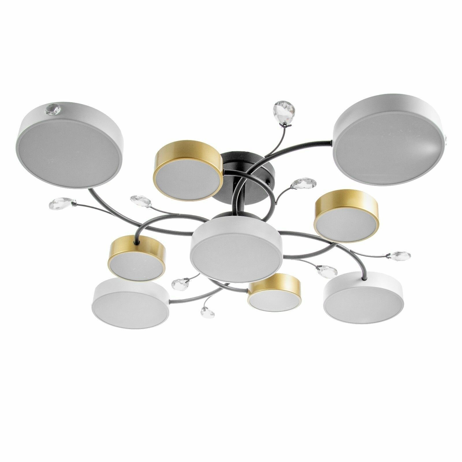 Люстра потолочная "Ассами" 9хLED 216Вт 3000-6000К бело-золотой 93х93х21 см BayerLux