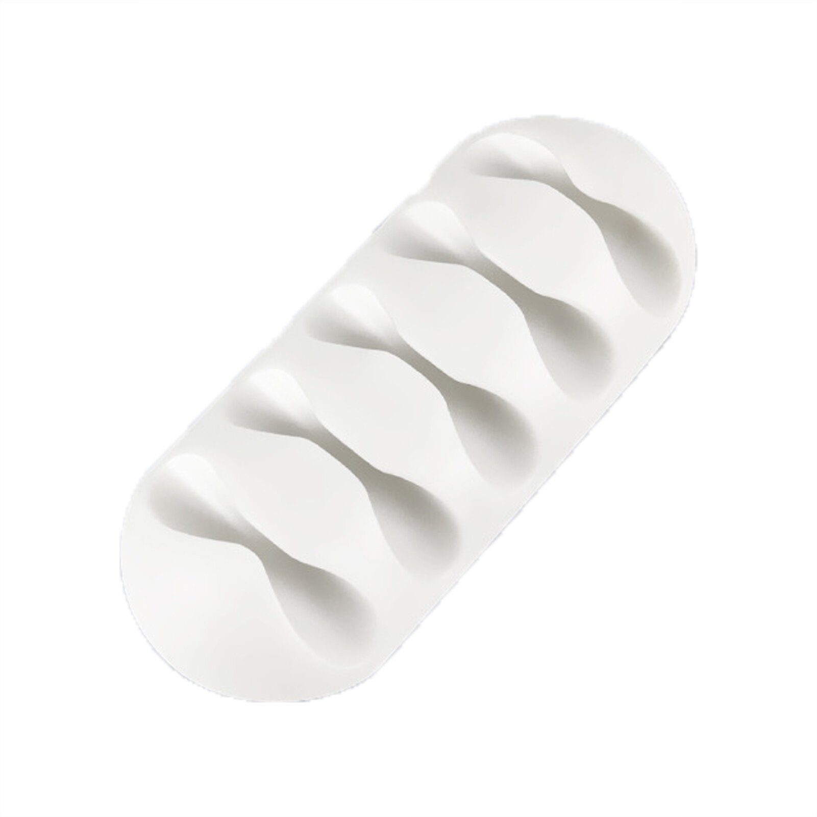 Гибкий кабельный зажим, простая установка, прочное крепление, многоцелевое использование, для организации проводов, офисные принадлежности, белый, 5 отверстий.