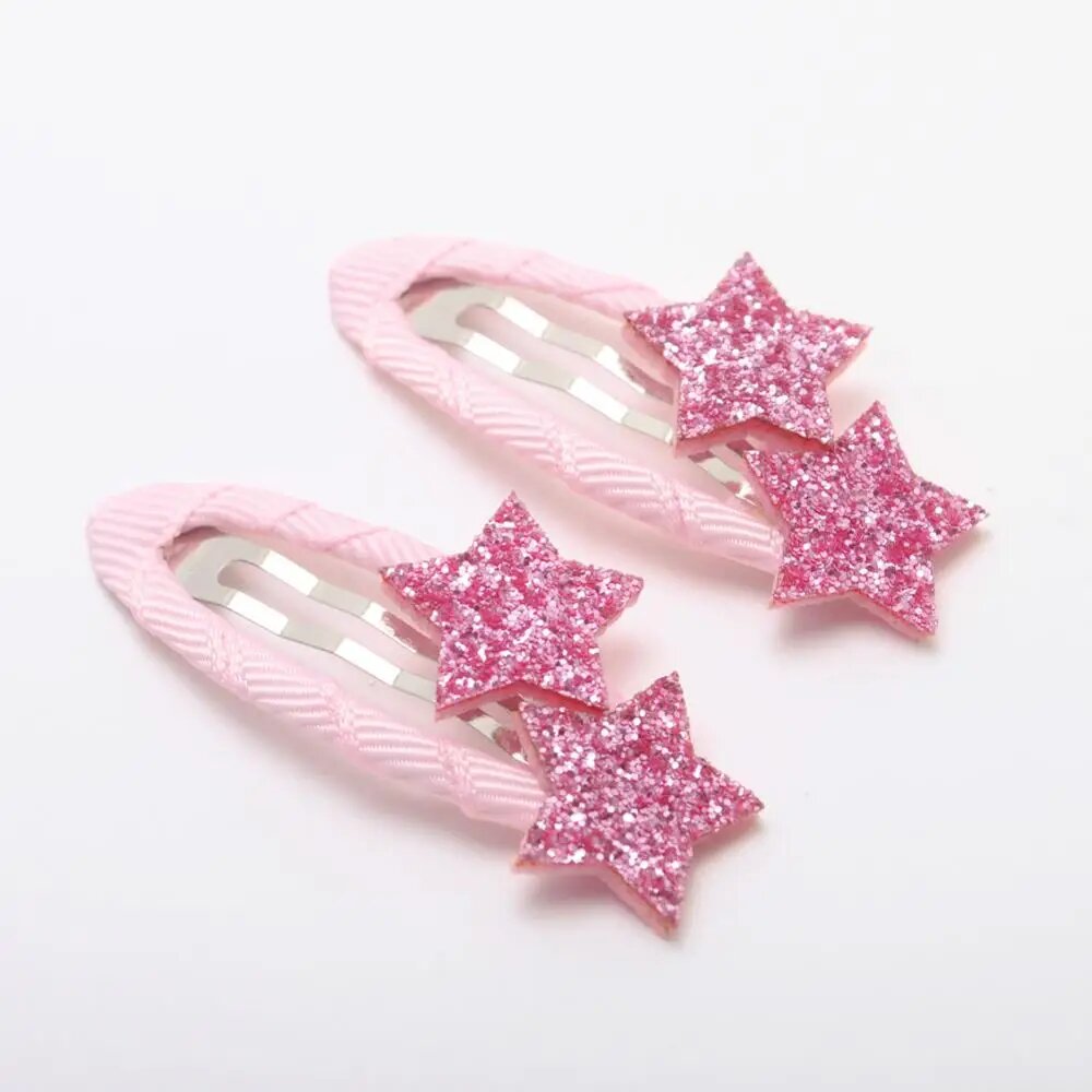 Детские заколки JNMOVASA сердечки из полиэстера 2 штуки Розовый, Pink Hair clip
