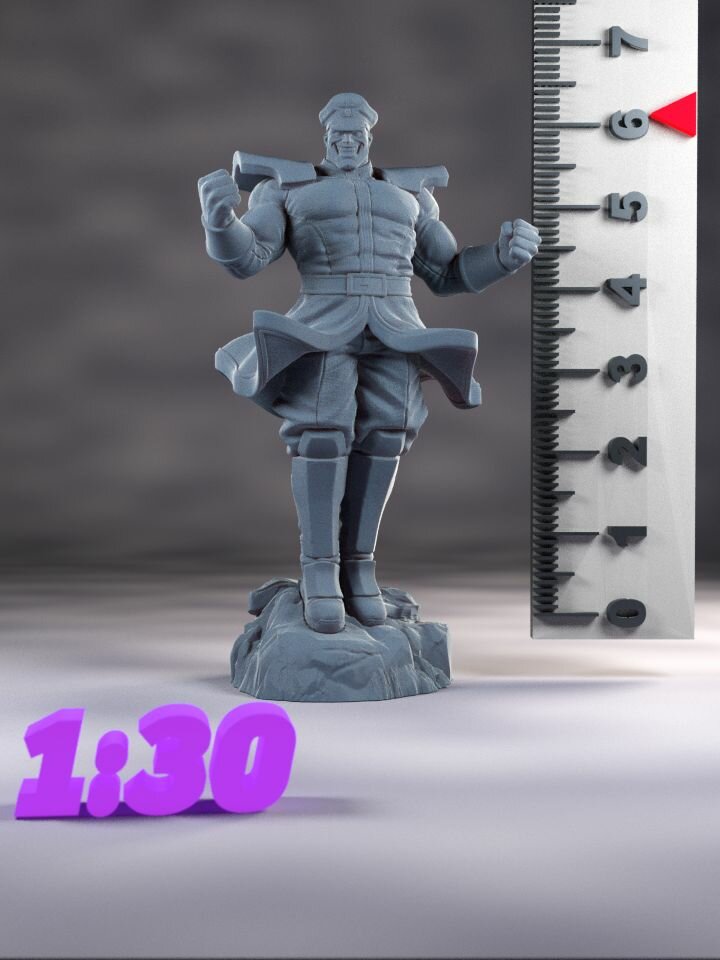 Миниатюра Фигурка Bison, М. Байсон -Street Fighter 6.2 см 1/30 (Серая, сборная, предназначена для самостоятельной покраски)