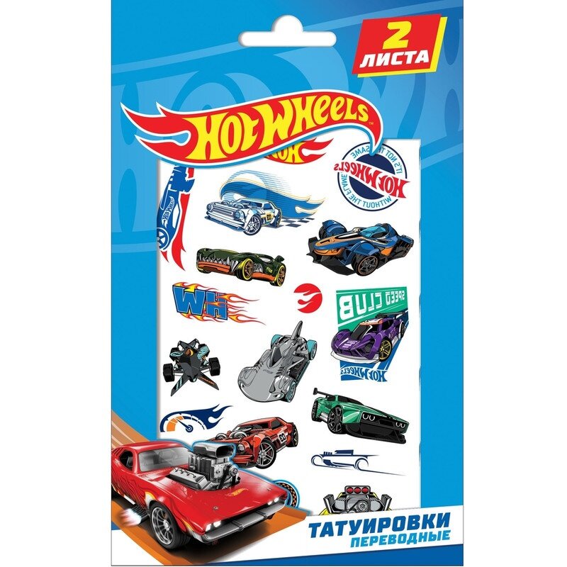 Наклейки-татуировки ND Play "Hot Wheels" 2 листа, дизайн 3 (308408)