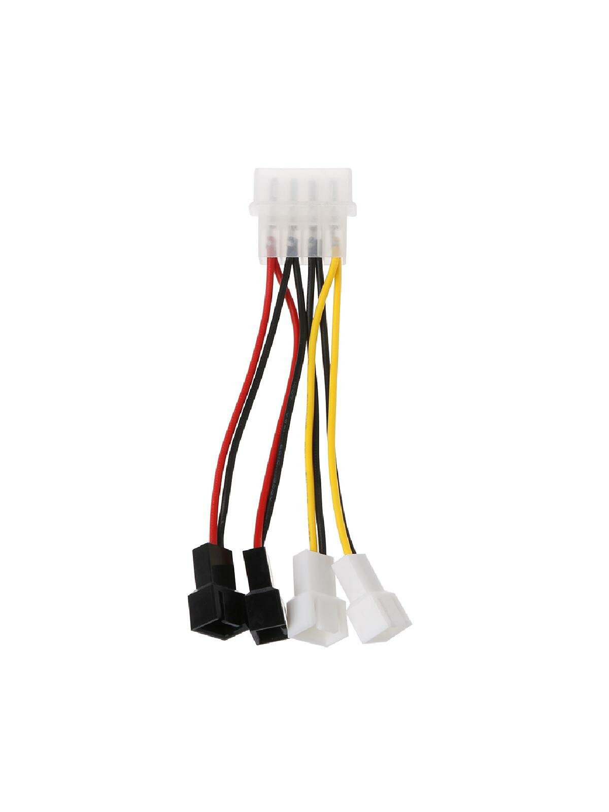 IDE Molex 4-Pin to 4X 3-Pin TX3 for Case Cooling Fan Power Adapter Converter Cable