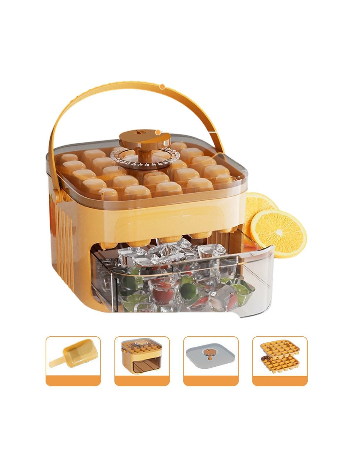 Пресс-бокс для льда с крышкой и лотками для льда для охлаждения напитков, кофе, сока