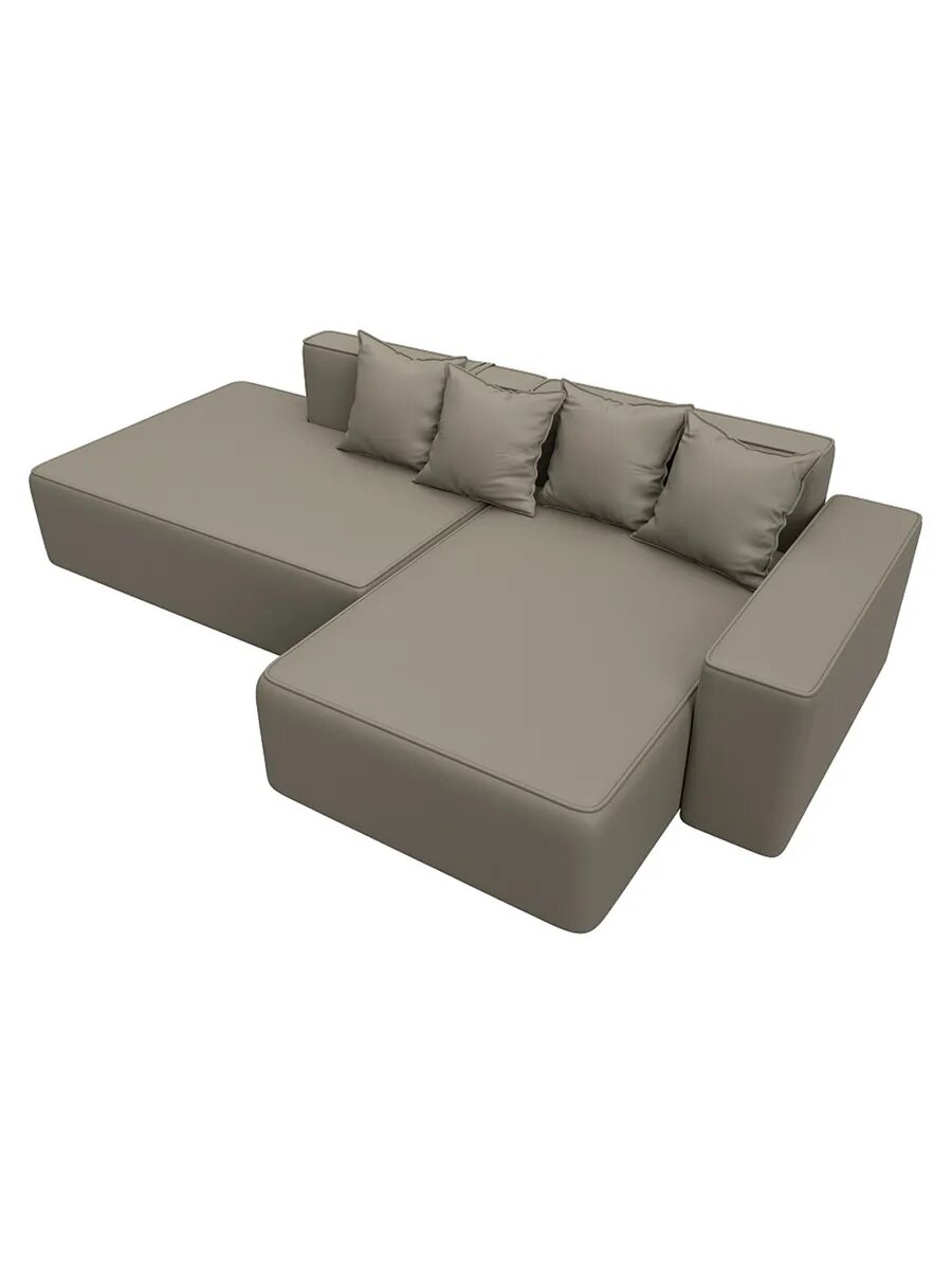 Диван угловой Будапешт со спальным местом 135х202 см, с ящиком для белья, угол правый, экокожа