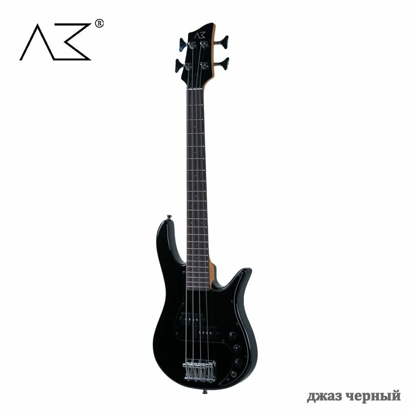 AKAMA Mini Groove Бас-гитара электрическая, 4 струны, с чехлом для инструментов