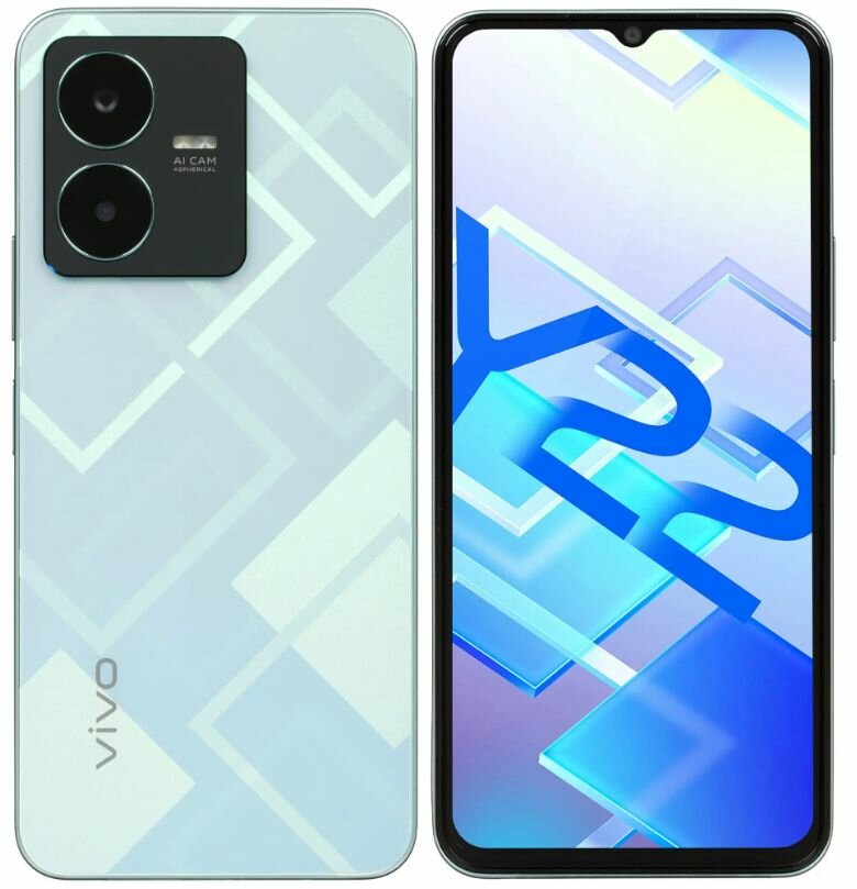 6,55" Смартфон vivo Y22 4/64 ГБ (Y22) 2022, зеленый