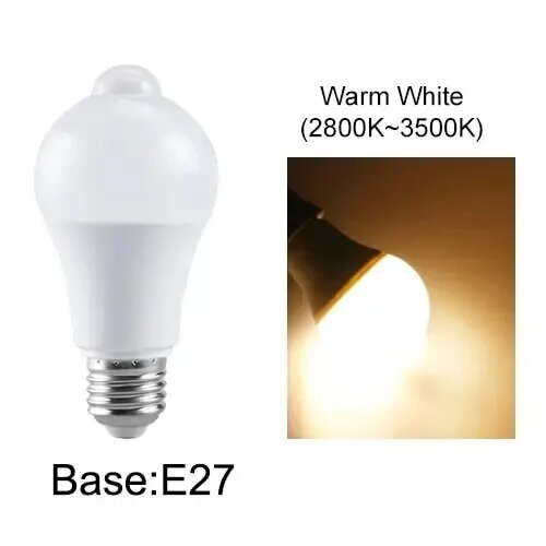 Светодиодная лампа с датчиком движения E27 B22 E27 Warm White, 20W