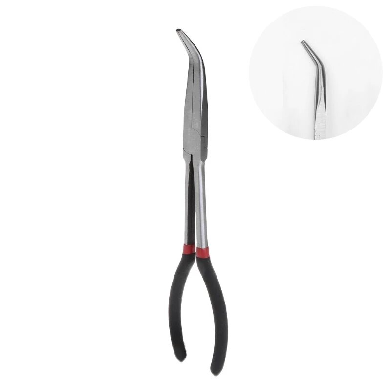 Рыболовные плоскогубцы JETTING, изогнутые, красные+черные, углеродистая сталь