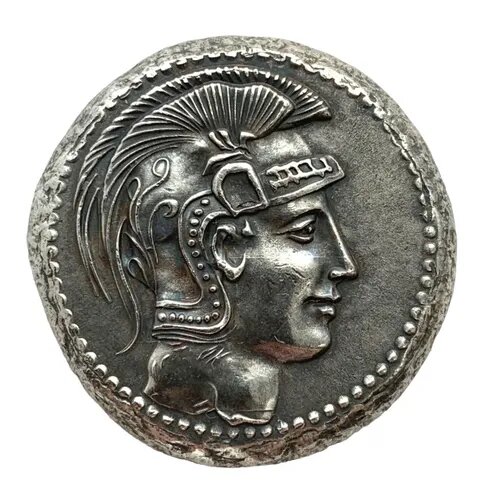 Тетрадрахма 165-42 гг. до н. э. Античная монета Афины Голова в шлеме - Сова на амфоре