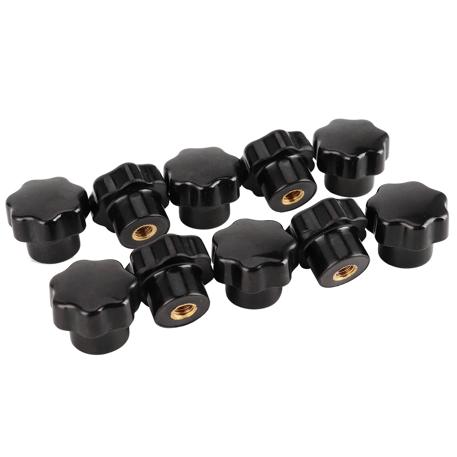 10 шт. гайки, ручка, ручка, 7 звезд с внутренней резьбой, латунный сердечник M6x25 для станка