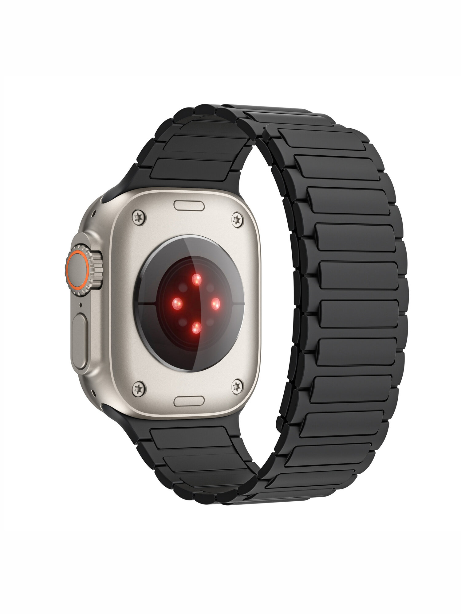 Магнитный ремешок, для iWatch Ultra, силиконовый, черный, 49мм