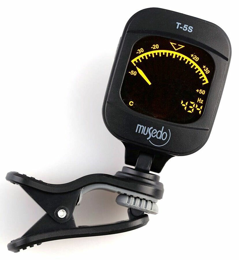 Хроматический тюнер-прищепка Musedo T-5S черный, оранжевая подсветка