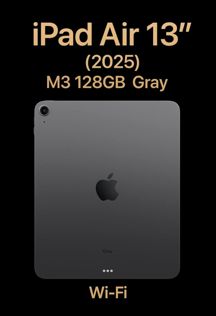 Планшет Apple iPad Air 13 (2025) M3 128GB, Wi-Fi, 60Hz, Gray