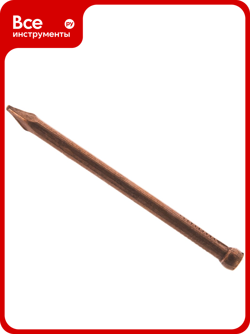 Гвоздь креп-комп с медным покрытием, промышленный тип, высокая прочность, стержень из стали, усиленная шляпка