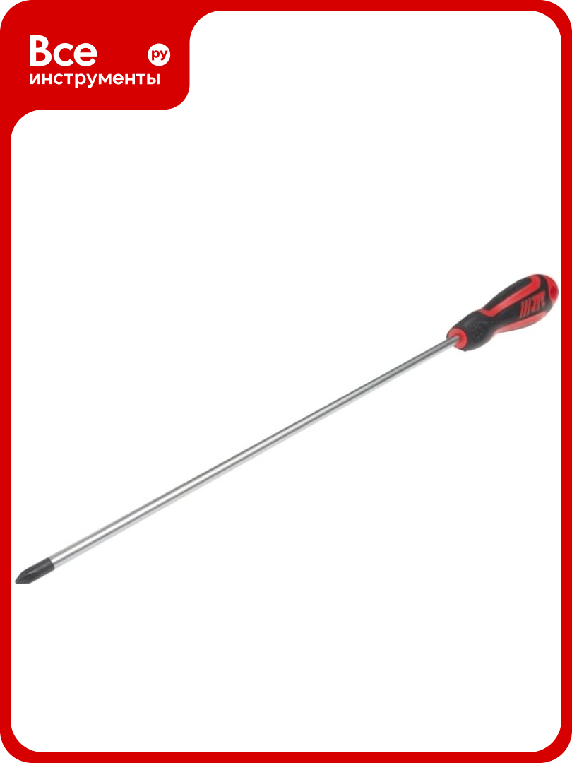 Усиленная крестовая отвертка PH2 JTC 7614, прямая рукоять из двухкомпонентного материала, намагниченный наконечник