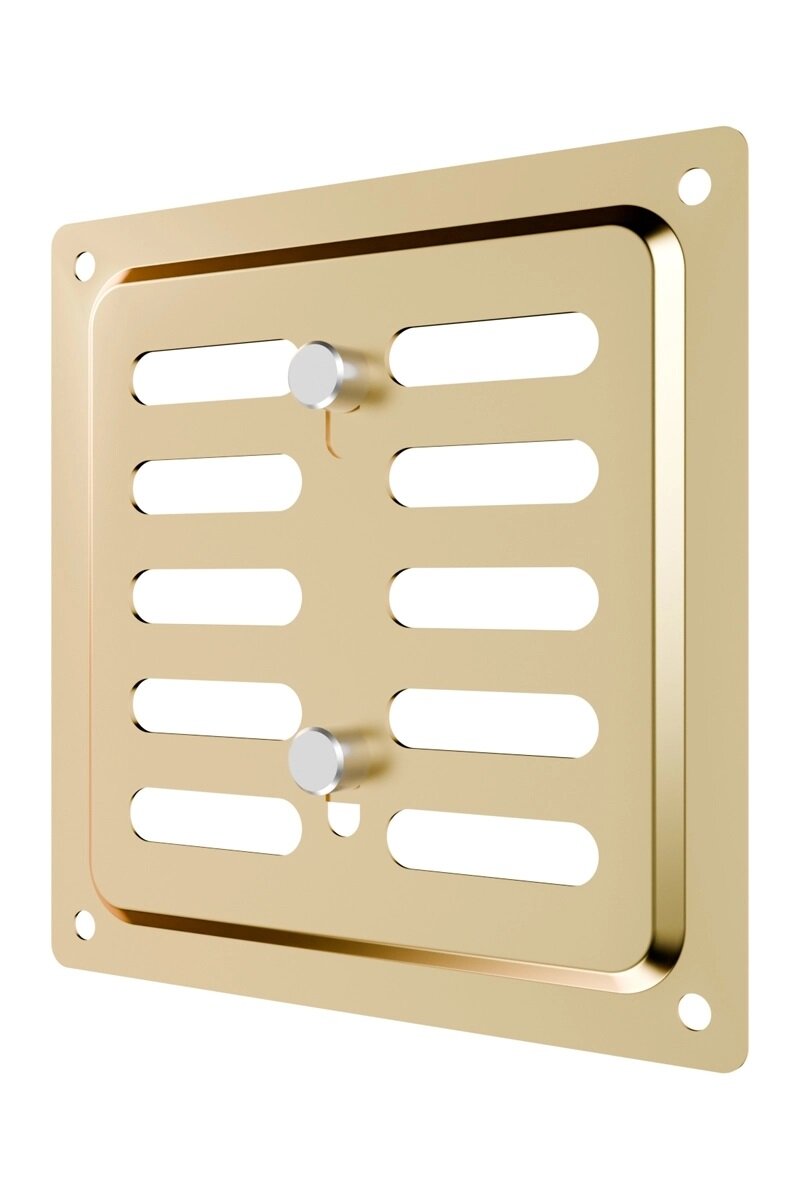 Решетка вентиляционная ERA 1010MER Gold, 100x100 мм, оцинкованная сталь, золото