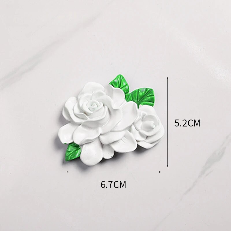 Магниты на холодильник 3D цветы Белый, Rose