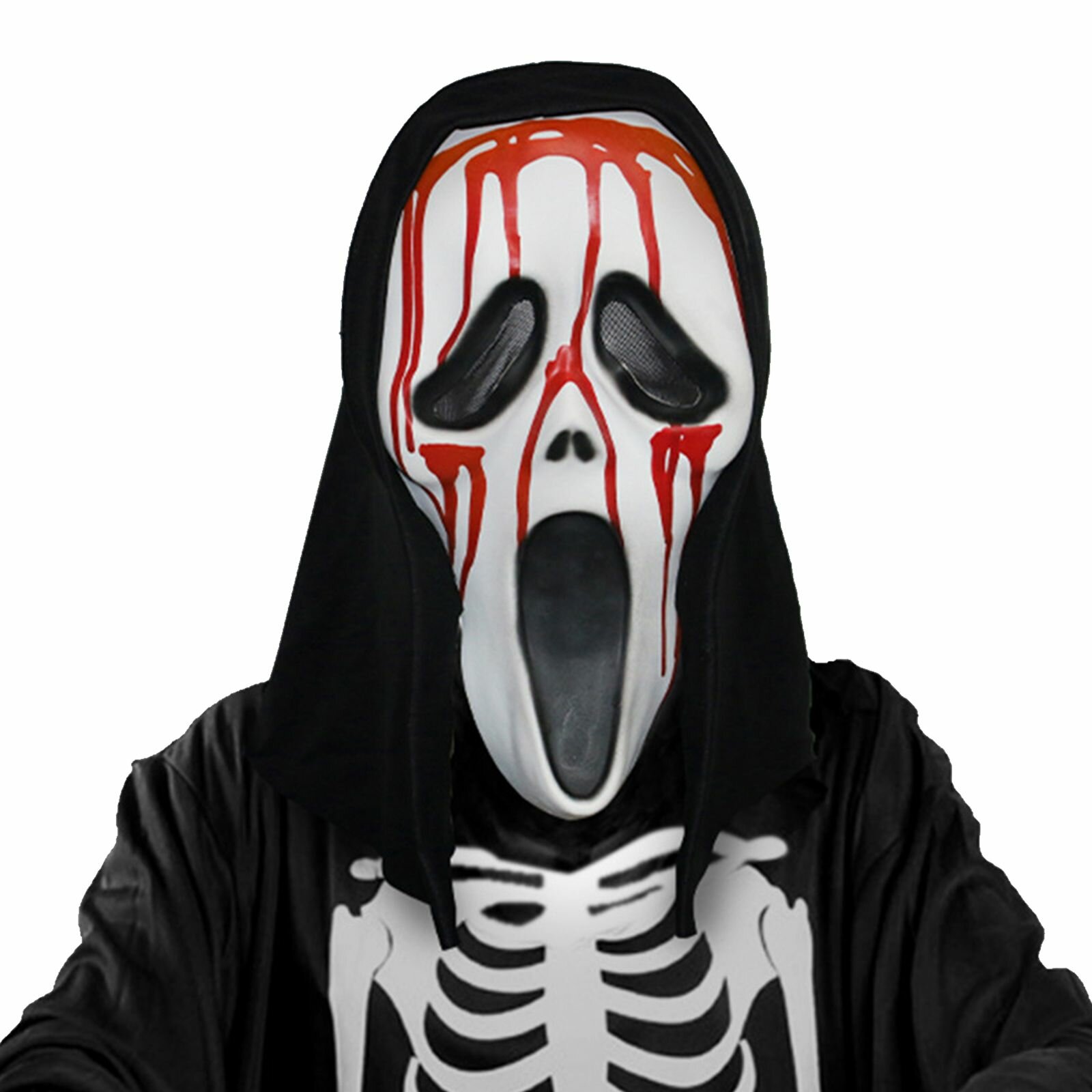 Spooky Face Scream Mask Идеально подходит для вечеринок в Хэллоуин и маскараде