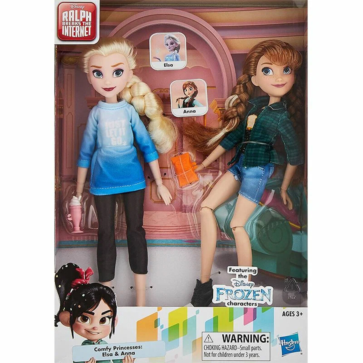 Hasbro Disney Ralph Breaks The Internet Frozen Characters Comfy Princesses Elsa&Anna/Набор модных кукол Дисней принцесса