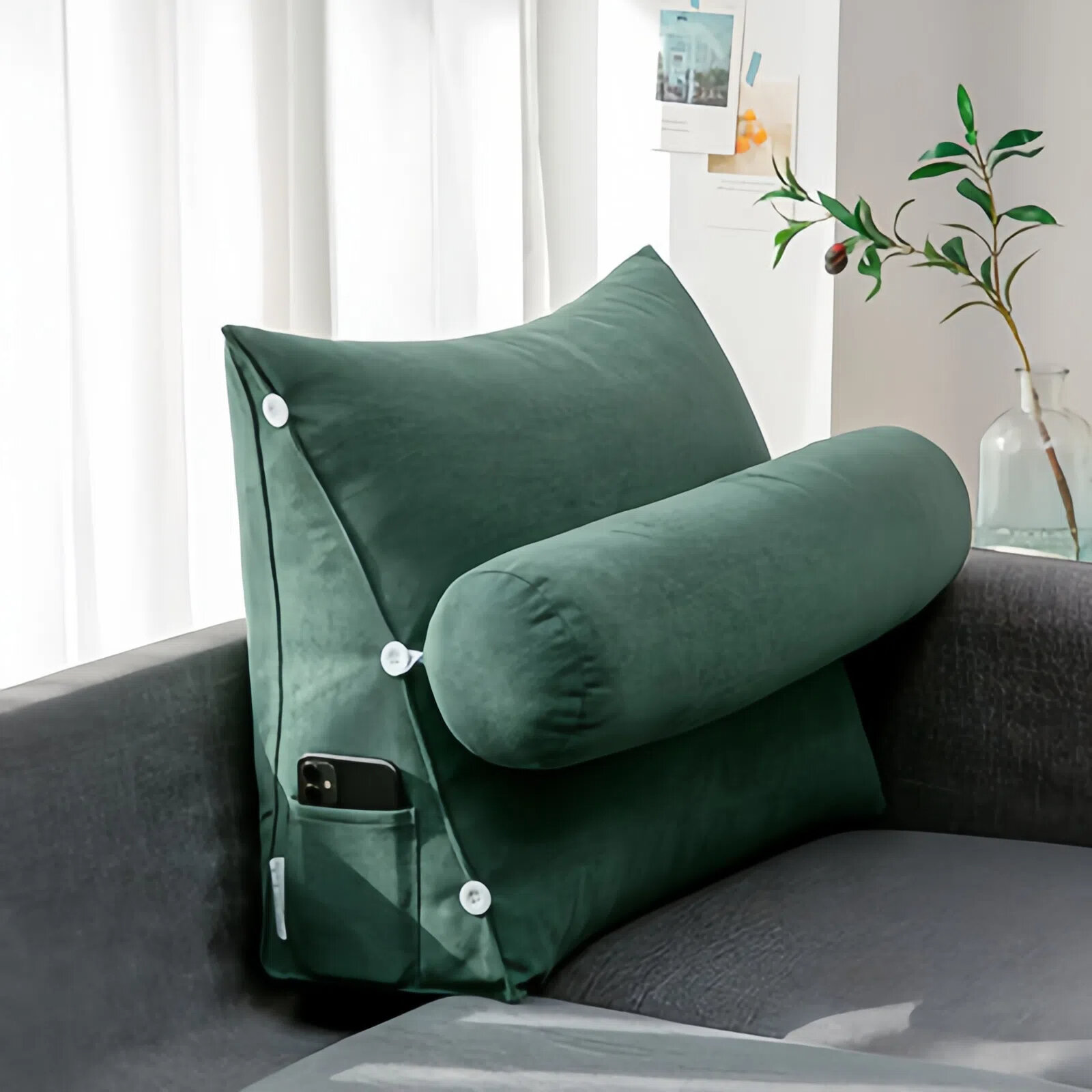 Подушка "Скандинавский минимализм", съемный плюшевый чехол, с эффектом памяти, 45 см x 20 см