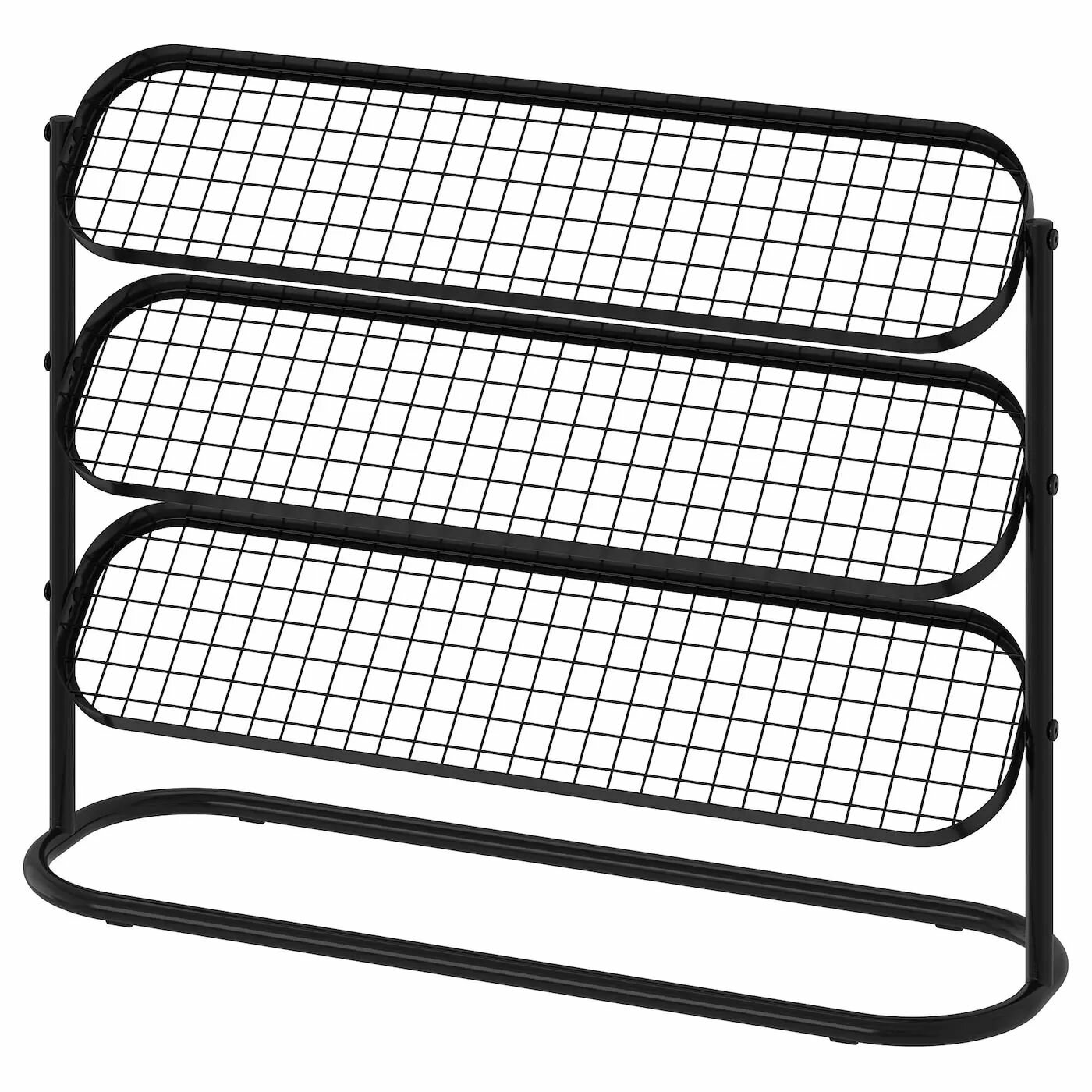 Стеллаж для обуви IKEA ÄLGANÄS, черный, размер 76x24x59 см, металл