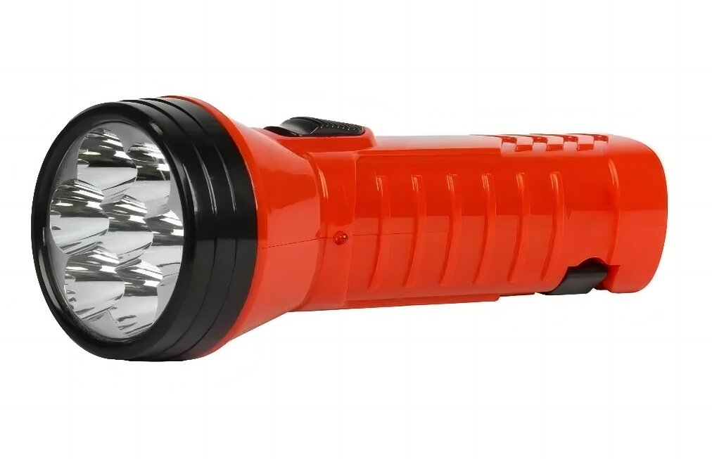 Аккумуляторный светодиодный фонарь 7 LED с прямой зарядкой Smartbuy, красный (SBF-95-R)