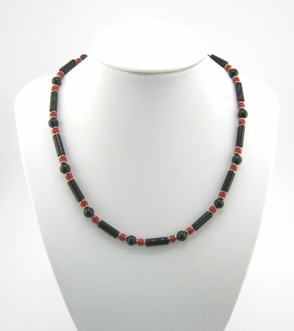 Чокер, агат, коралл