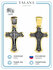 Крестик TALANT, серебро, 925 проба, золочение, родирование, золотистый, черный