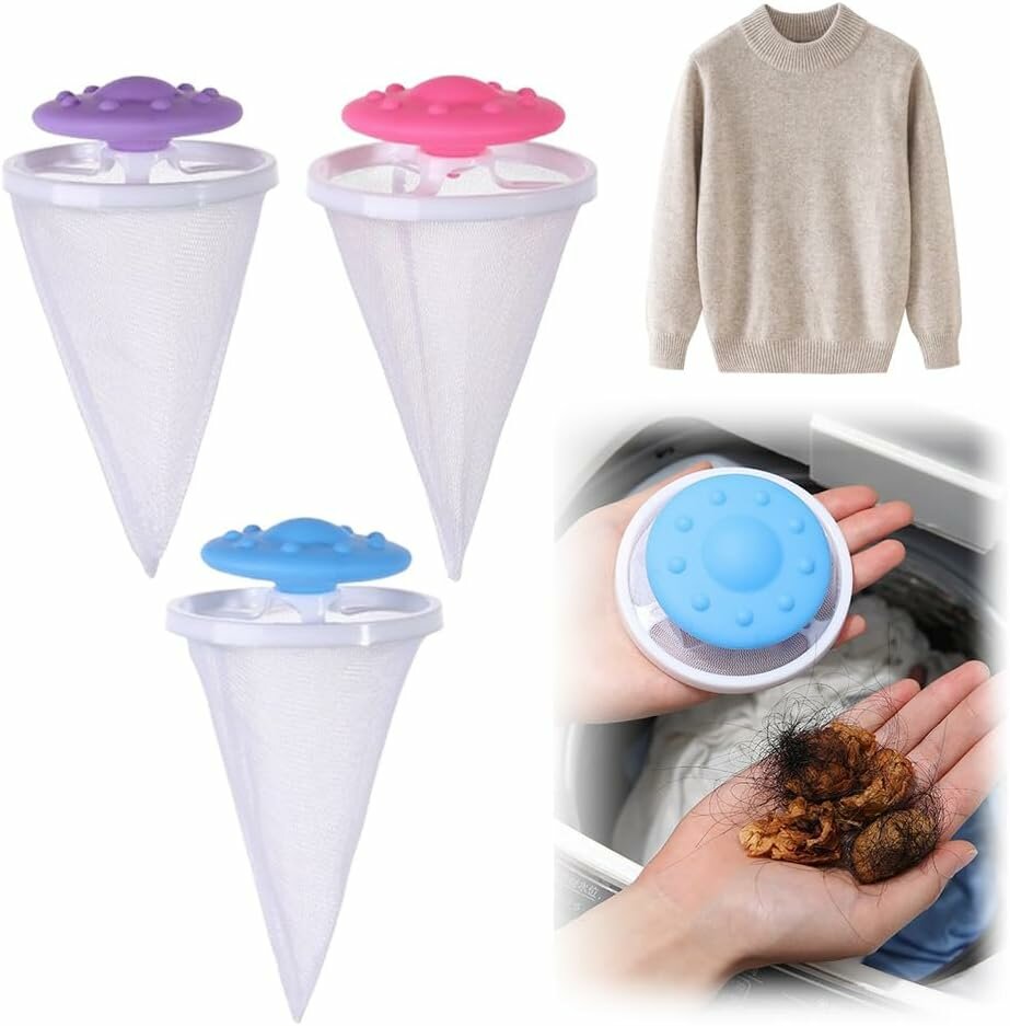 3pcs Плавающаяся волос фильтровая сетчатая сетчатая сетка, 2025 Новая машина для ущерба для волос, ловушки для шланга для стиральной машины, очистка сетчатой меш -пакет для волос