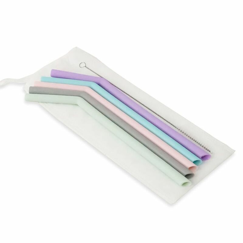 5 силиконовых трубочек с гибкими кончиками, - Большой локоть